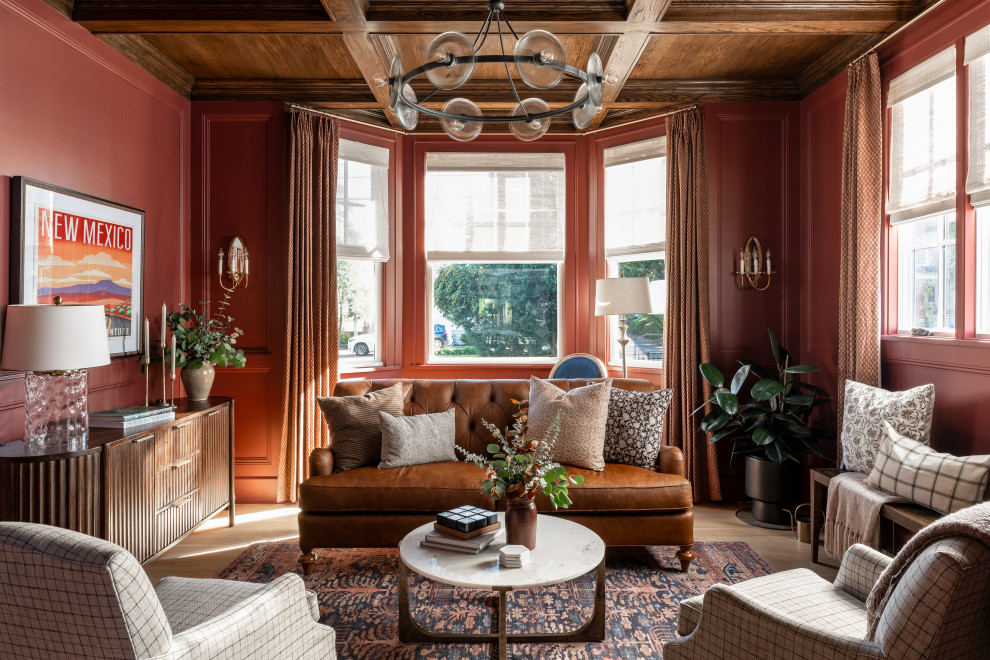 Moody Parlor in Deep Clay Color Palette Warm Cozy Sophisticated ...
