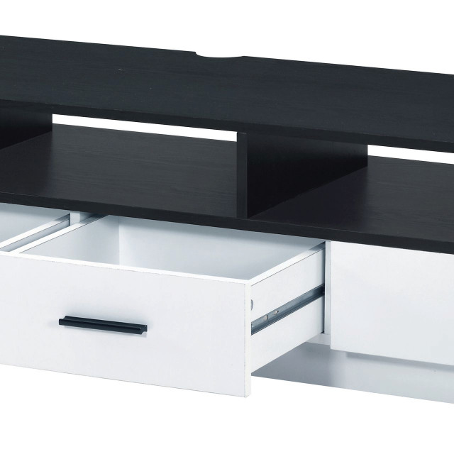 Armour TV Stand, White and Black - Contemporary - Entertainment Centers ...