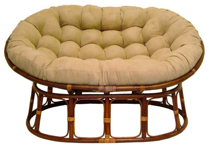 65"x48" Solid Micro Suede Double Papasan Cushion - Tropical - Seat ...