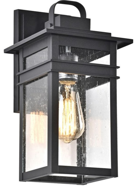 CHLOE Brian Transitional 1 Light Textured Black Outdoor Wall Sconce 13 ...