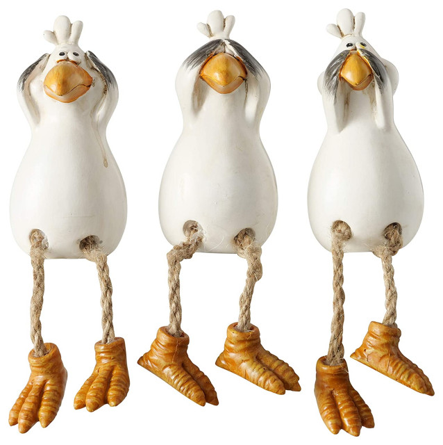3 Piece Chicken Shelfie-Figurines - Farmhouse - Decorative Objects And ...