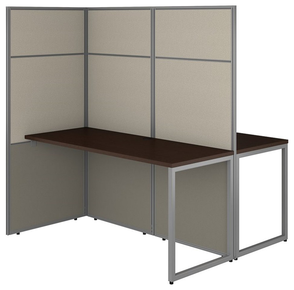Bush Business Furniture Easy Office 60W 2 Person Cubicle Desk with 66H ...