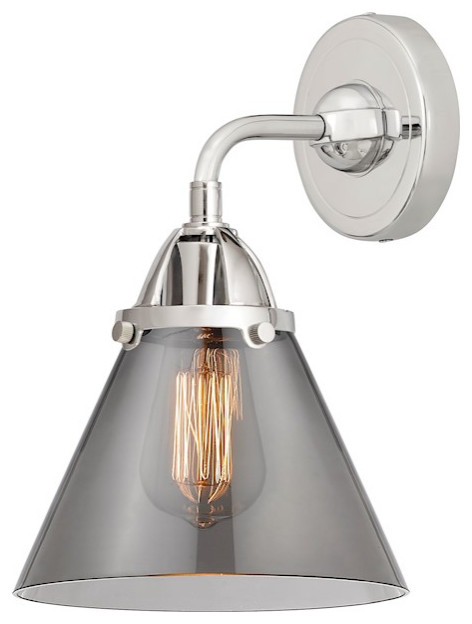 Innovations Large Cone 1 Light 7.75" Sconce, LED, PC/CF - Industrial ...