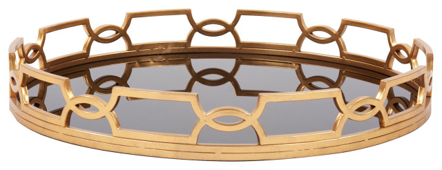 Kyron Round Metal Tray - Contemporary - Serving Trays - by HedgeApple ...