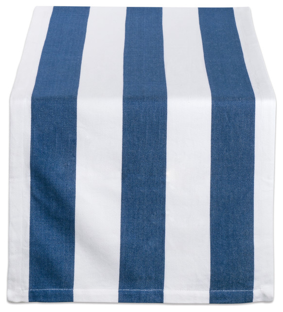 DII Navy/White Dobby Stripe Table Runner - Contemporary - Table Runners ...