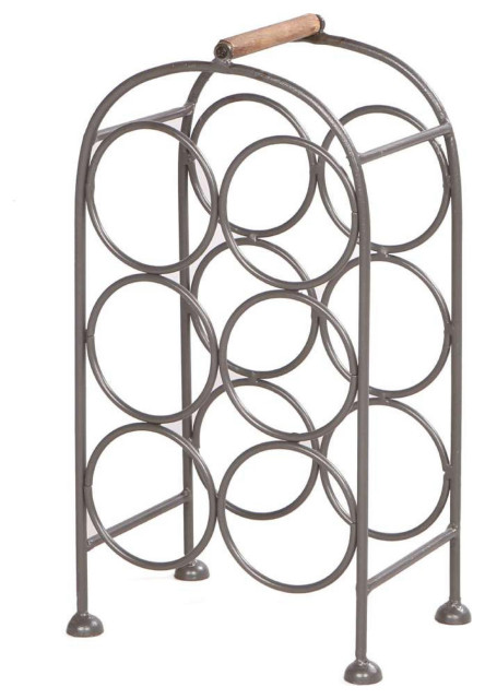 Benzara UPT-266372 Wine Rack Holder, Arched Iron Frame, 6 Bottle ...