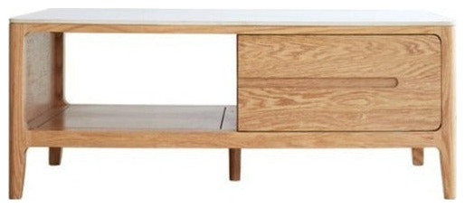 Oak Solid Wood Coffee Table Rock Slabs - Midcentury - Coffee Tables ...