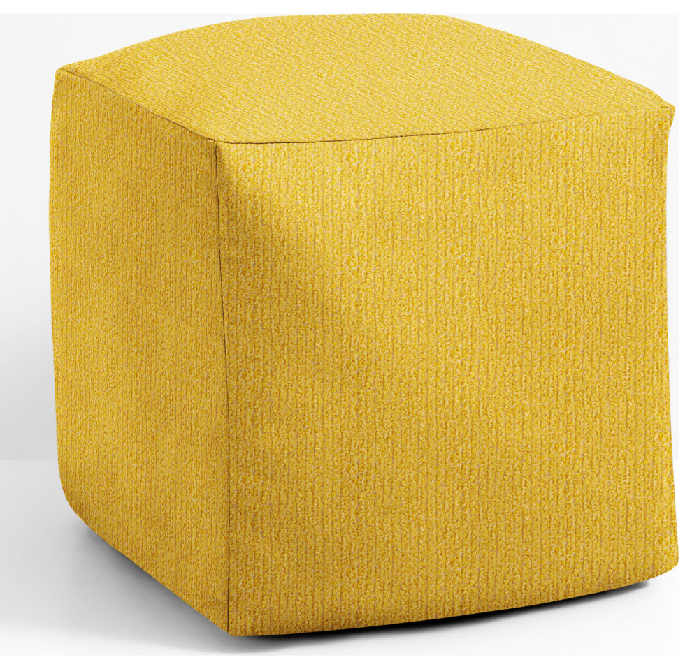 Sunbrella Outdoor Bean Pouf, 17 in W x 17 in D x 17 in H - Contemporary ...