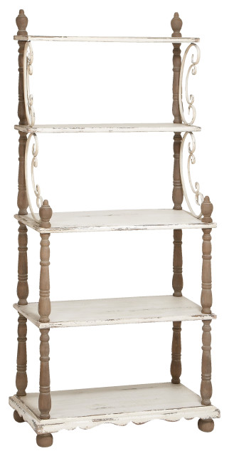 Farmhouse White Wood Shelving Unit 20402 - French Country - Display And ...