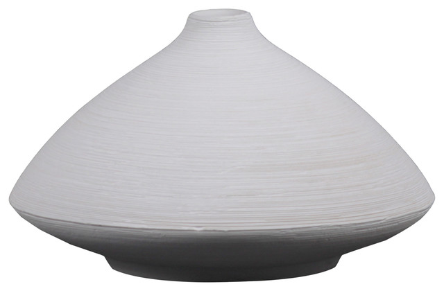 Short Round Vase With Small Mouth, Flared Belly and Tapered Bottom ...