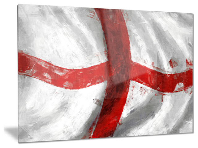 "Flag of England" Contemporary Glossy Metal Wall Art, 40"x30 ...