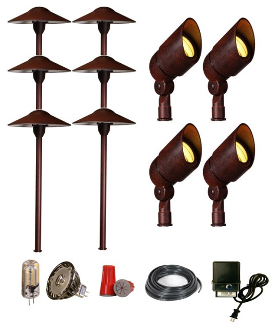 LED Lighting Kit: Mushroom Pathway and Spotlight/Up Lights, Rust Color ...