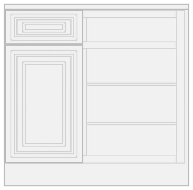 Base Blind 1Drawer 36w AppliedMoulding2 - Traditional - Kitchen ...