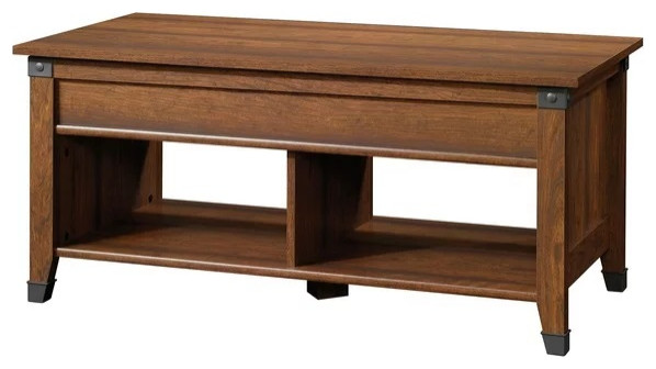 Washington Cherry Lift-Top Coffee Table with Hidden Storage and Bottom ...