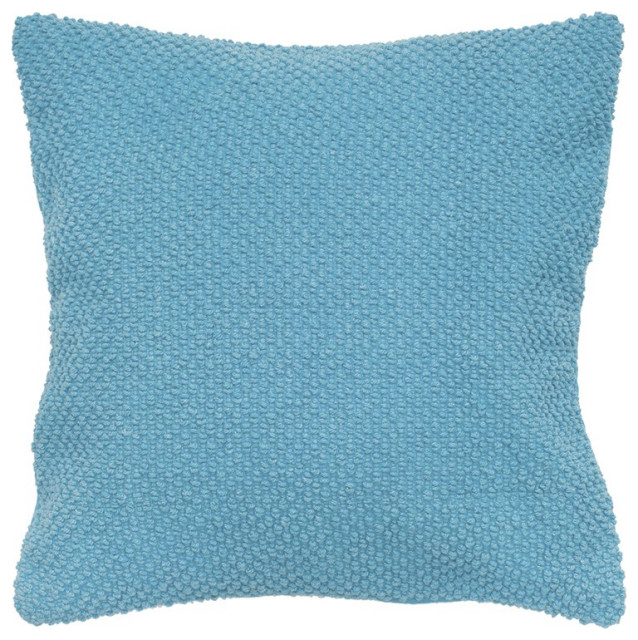 Blue Nubby Textured Modern Throw Pillow - Contemporary - Decorative ...