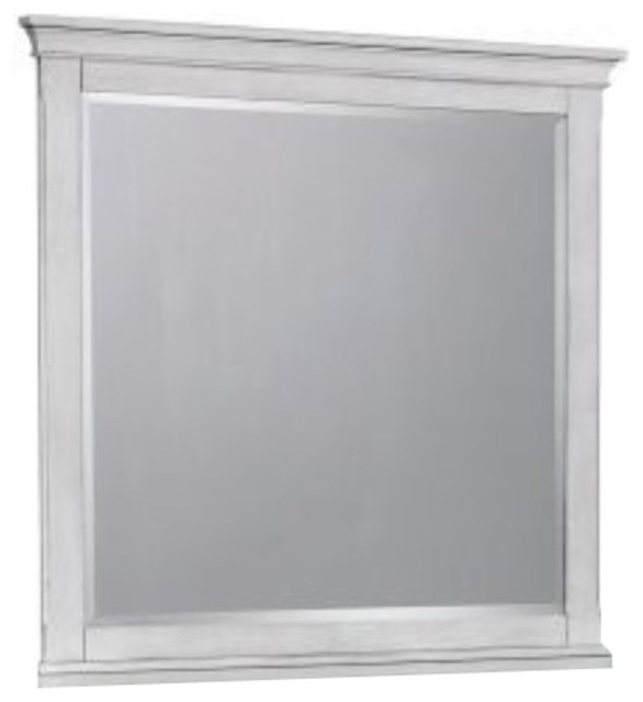 Benzara BM172139 Rectangular Weathered Wood Dresser Mirror, White ...