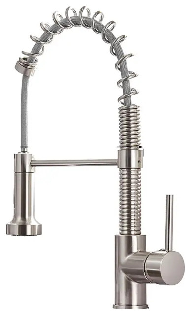 Solid Brass Pull Out Spring Spout Kitchen Faucet - Contemporary ...