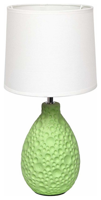 Simple Designs Textured Stucco Ceramic Oval Table Lamp - Contemporary ...
