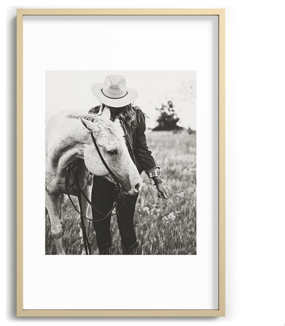 The Whiskey Ginger A Cowgirl Her Horse Recessed Framing Rectangle ...
