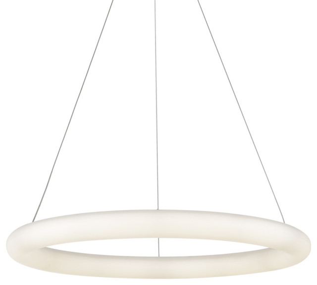 Cumulus Minor Pendant Light, White, 23.88x23.88x2 - Contemporary ...