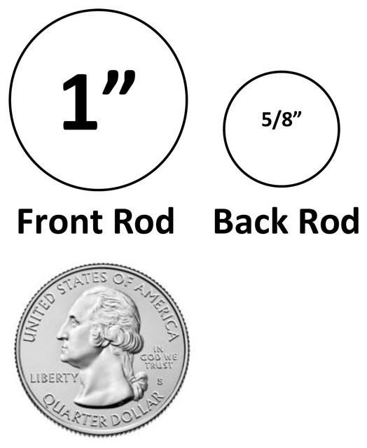 Urbanest Fluted Ball 1" 5/8" Double Drapery Rod Set, 84"-120 ...