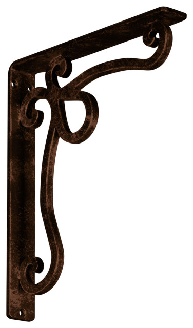 Orleans Wrought Iron Bracket, 1 1/2"Wx10"Dx12"H - Mediterranean ...