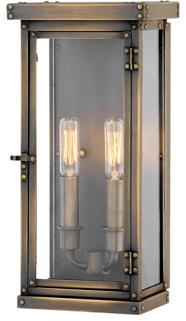Hamilton 2-Light Outdoor Light In Dark Antique Brass, 7.250 ...