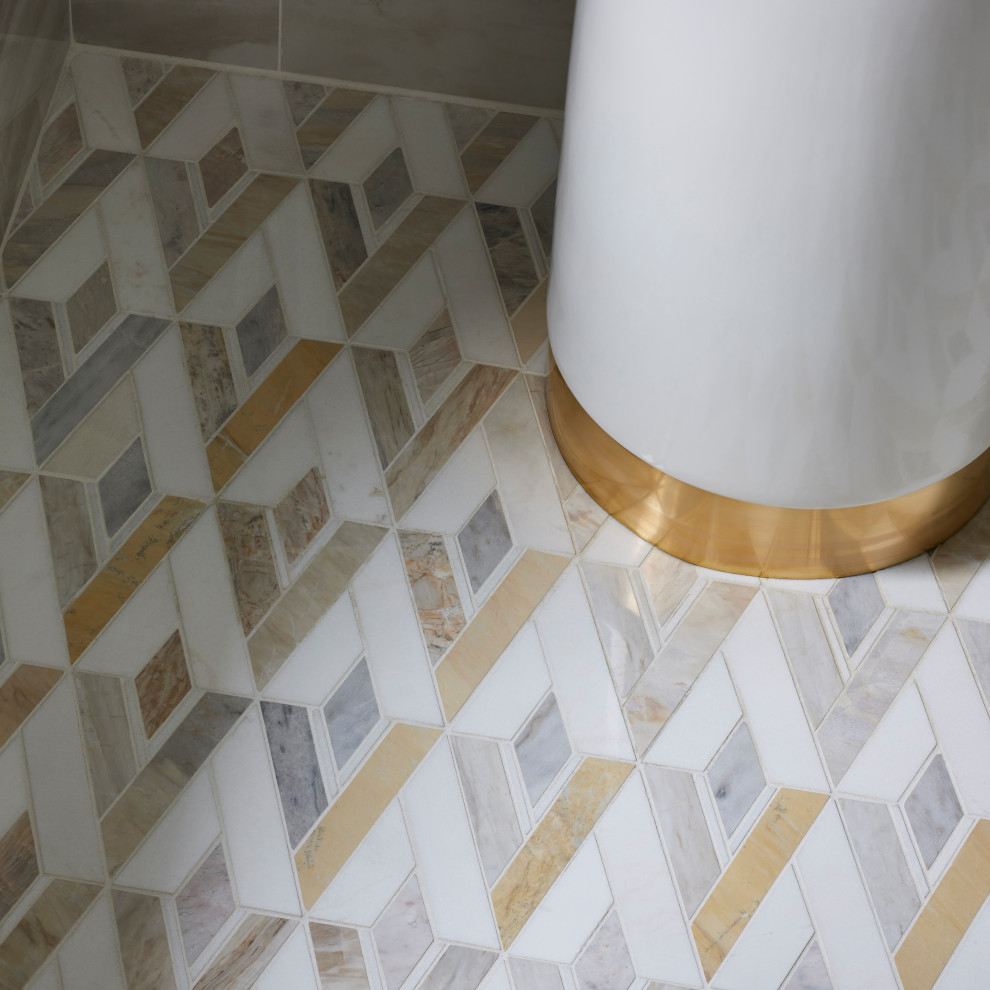 Modena Marble Mosaic Wall and Floor Tile - Bathroom - Minneapolis - by ...