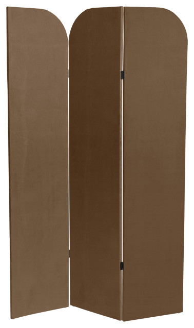Modern Room Divider, Curved Design With 3 panels & Velvet Pattern ...