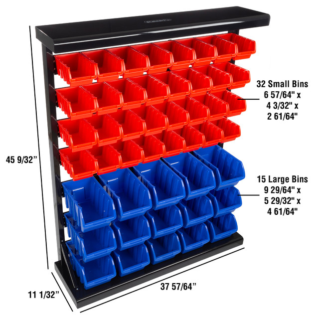 47 Bin Storage Rack Organizer- Wall Mountable Drawers by Stalwart ...