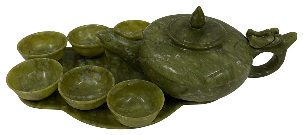 Consigned 20th Century Chinese Jade 9 pieces Tea set - Asian - Tea Sets ...