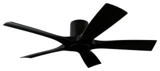 Aviator 5-Blade Smart Flush Mount Ceiling Fan 54" Matte Black ...