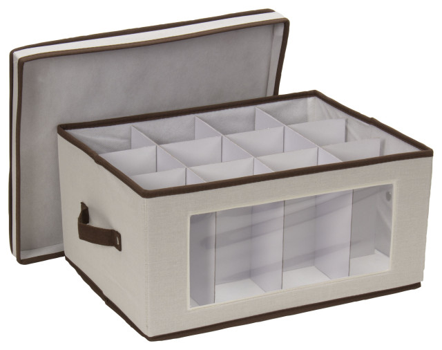 Wine Glass Storage Box - Transitional - Dinnerware And Stemware Storage ...