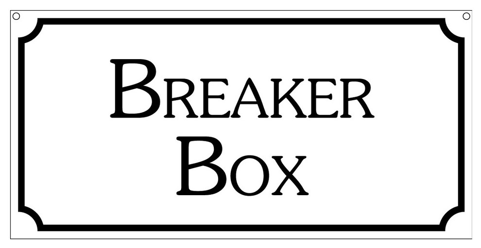 Breaker Box, Aluminum Retro Man Cave TV Movie Sign, 6"x12 ...