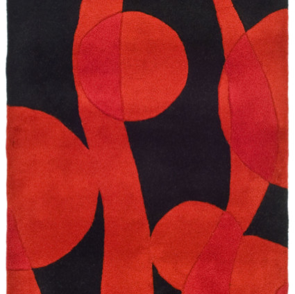 Safavieh Soho Collection Soh755a Handmade Black / Red Rug, 2' 6" x 12 ...