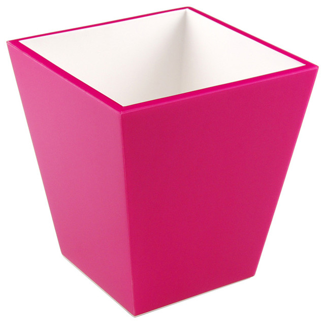 Hot Pink Lacquer Waste Basket - Contemporary - Wastebaskets - by Hudson ...
