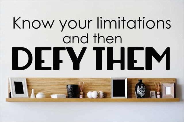 Decal Vinyl Wall Sticker, Know Your Limitations Quote, 8x30", 8X30 ...
