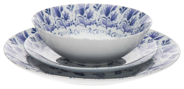 Fiori 12 Piece Dinnerware Set - Mediterranean - Dinnerware Sets - by ...