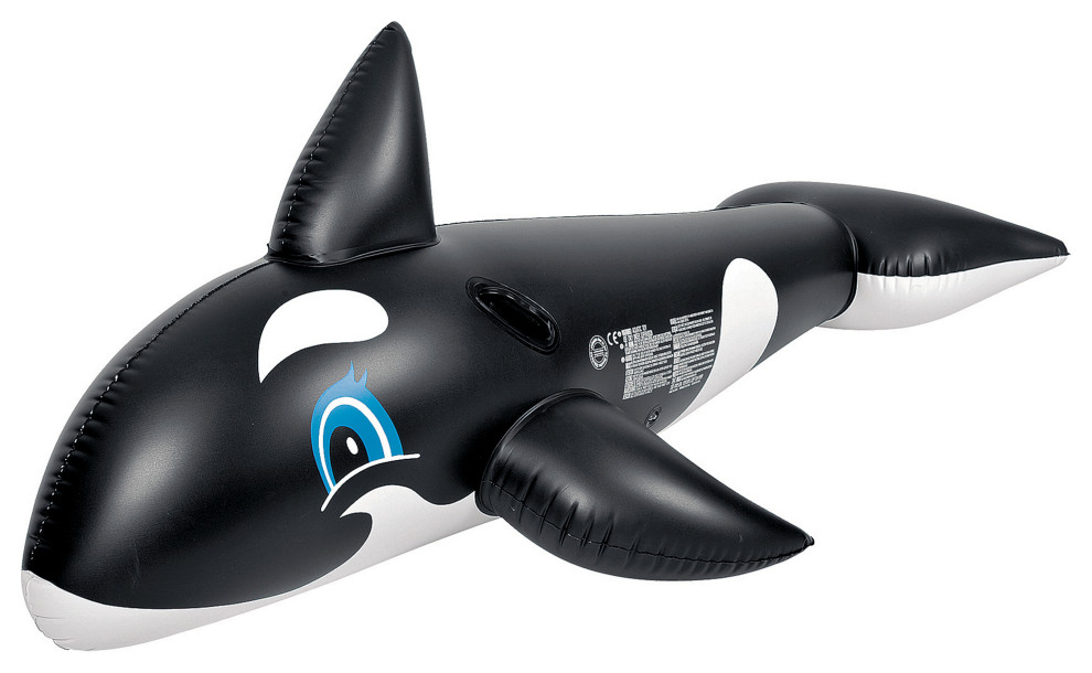 6.25' Inflatable Killer Whale Children's Pool Float Rider With Handles ...