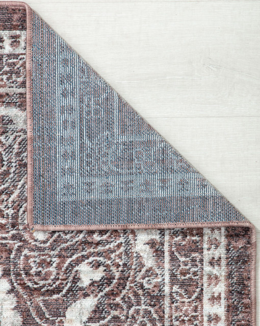 Jade Vintage Pewter Vintage Traditional Rust Recycled Area Rug, 5'3" X ...