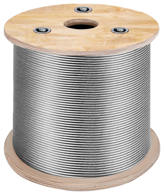 VEVOR 1/8" T316 Stainless Steel Cable 500ft Rope 7x7 Aircraft Strand ...