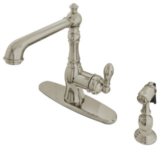Gourmetier American Classic Single-Handle Kitchen Faucet with Brass ...