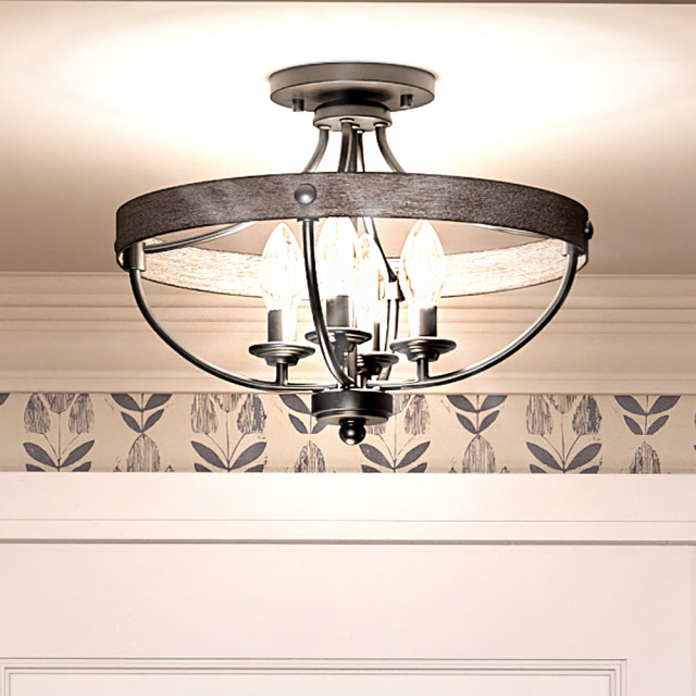 Luxury French Country Ceiling Light, Charcoal, UHP3441 - Traditional ...