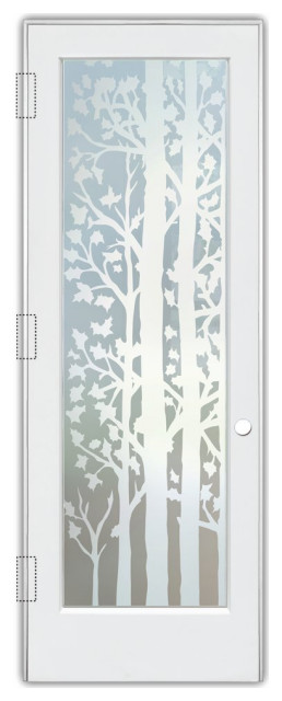 Interior Prehung Door or Interior Slab Door - Forest Trees - Primed ...