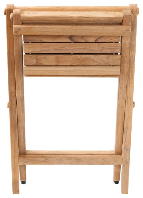 Nordic Style Teak Folding String Seat - Asian - Outdoor Folding Chairs ...