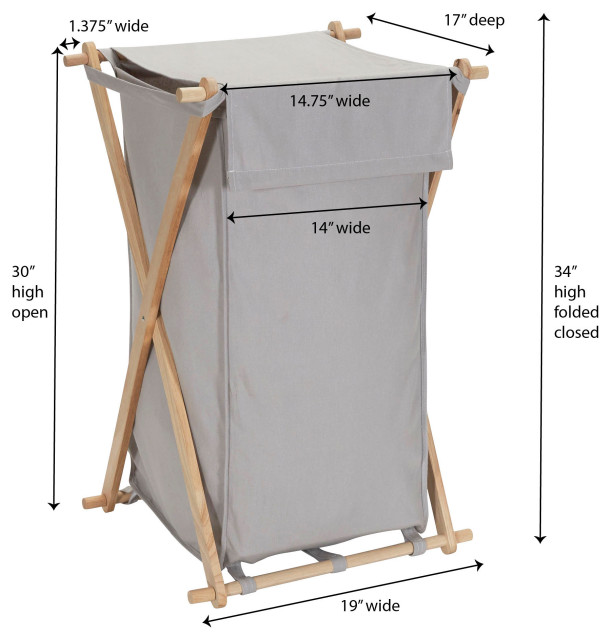 X-Frame Wood Laundry Hamper - Transitional - Hampers - by Household ...