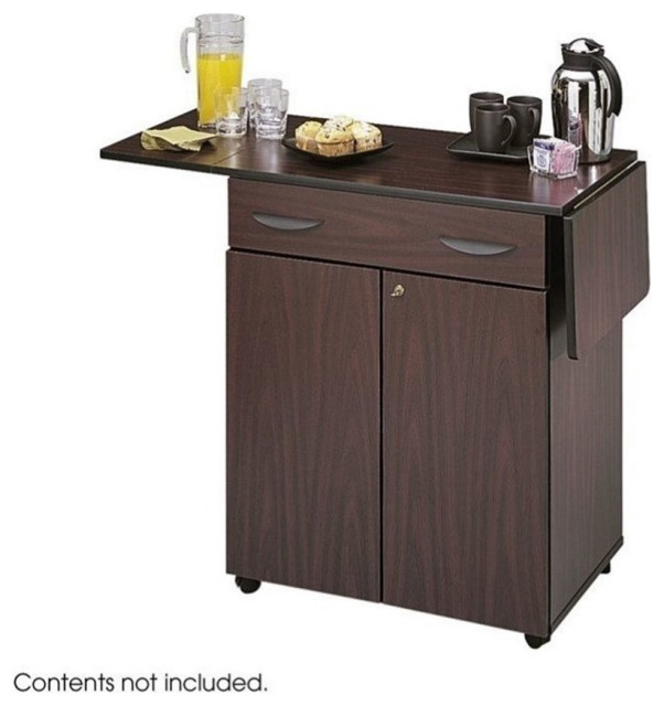 Safco Hospitality Service Cart in Mahogany - Transitional - Kitchen ...