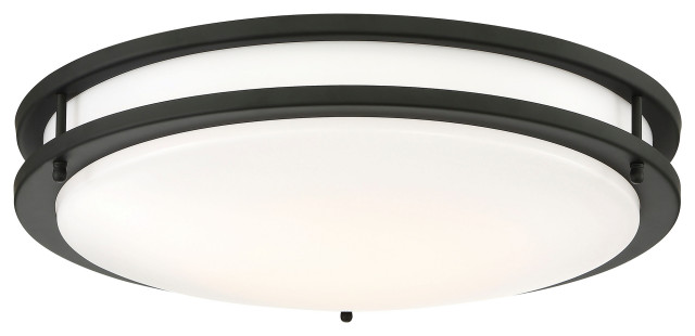 Glamour LED 17" Flush Mount, Black, CCT Select 3/4/5K - Transitional ...