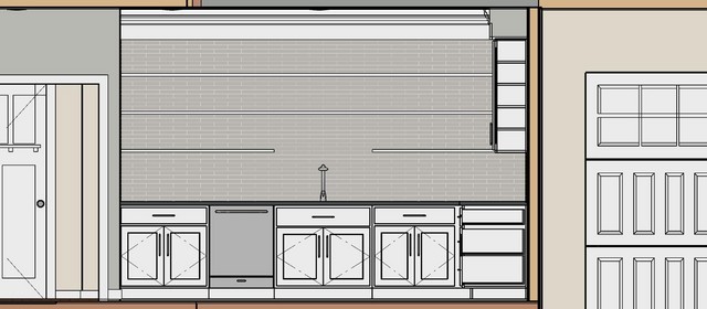 Open Shelves Above sink Height