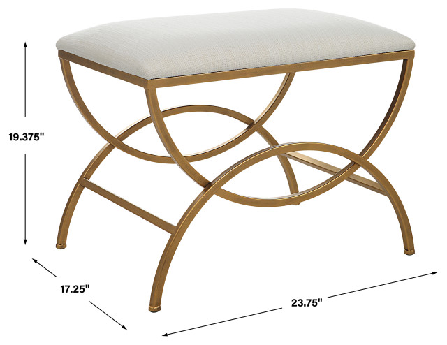 Accent stool, Antique Brushed Brass Finish - Contemporary - Vanity ...